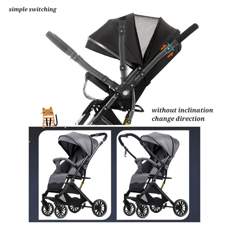 Baby Travel Stroller Double Sided (Red) – Zaki Center